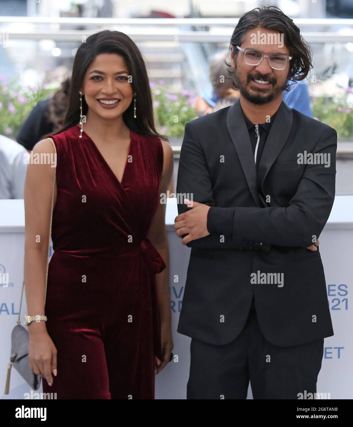 Cannes, France. 08th July, 2021. Azmeri Haque Badhon (L) and Abdullah Mohammad Saad arrive at a ...