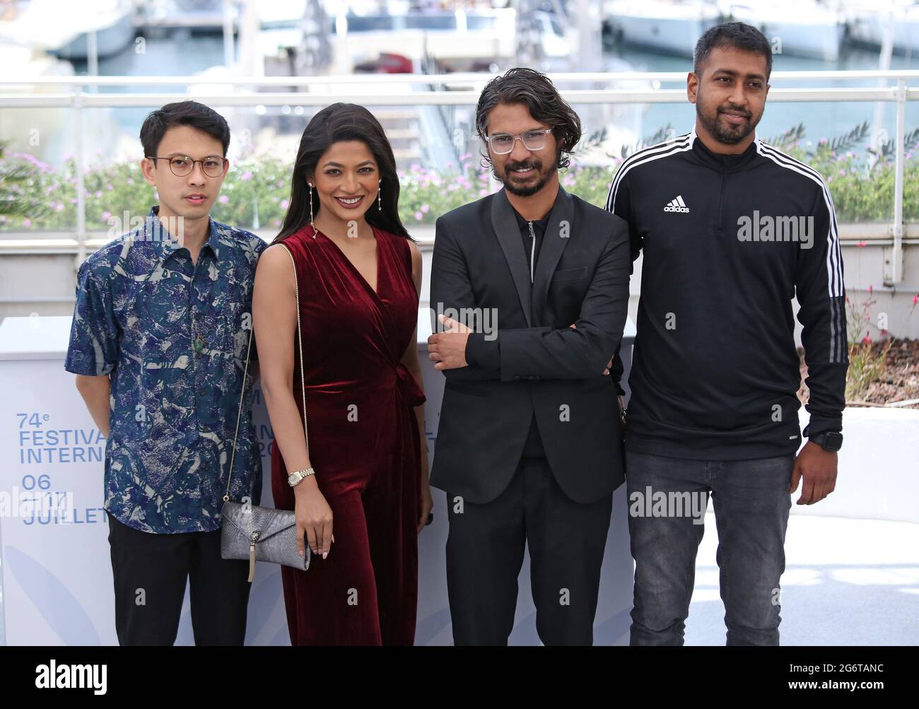 Cannes, France. 08th July, 2021. (From L to R) Jeremy Chua, Azmeri Haque Badhon, Abdullah ...
