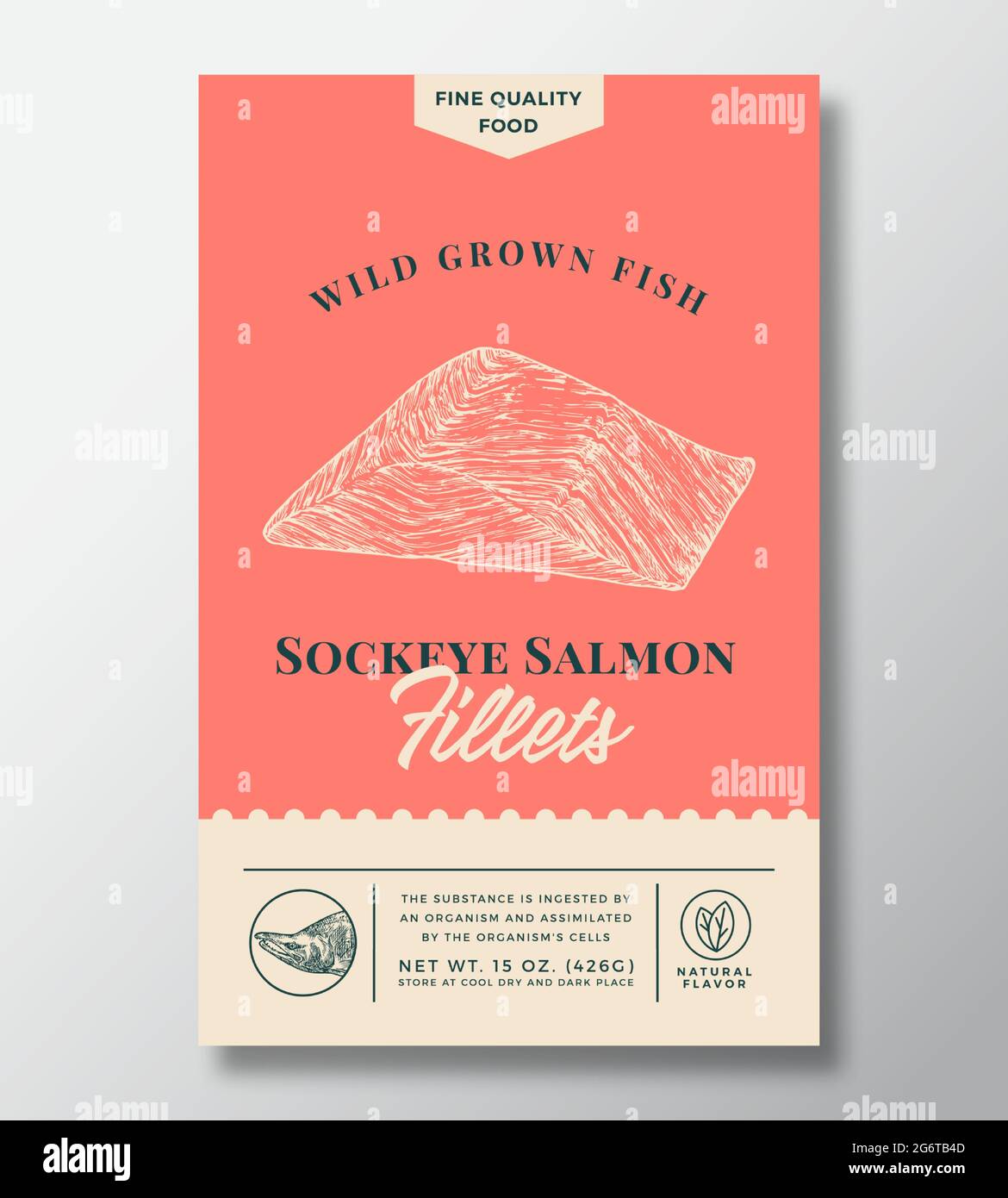 Sockeye salmon fillets Stock Vector Images - Alamy