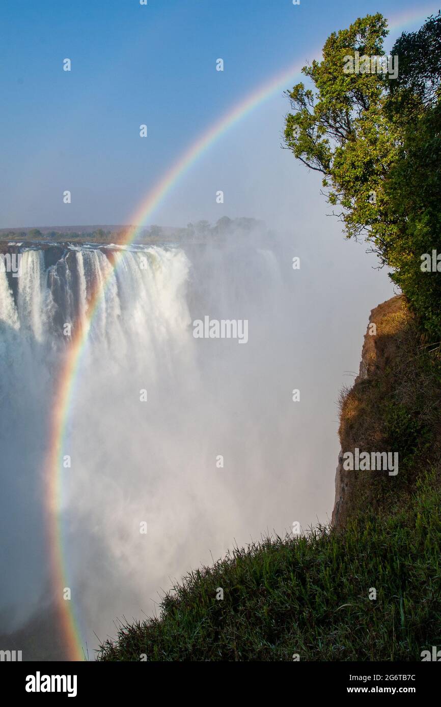 rainbow over Victoria Falls Zimbabwe Stock Photo - Alamy