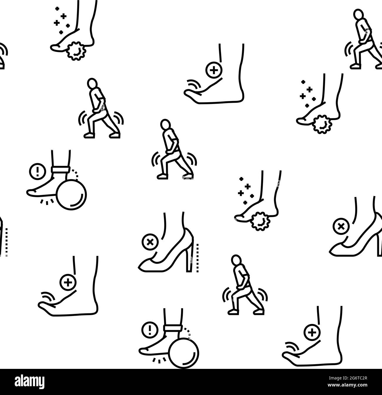Flat Feet Disease Vector Seamless Pattern Stock Vector Image & Art - Alamy