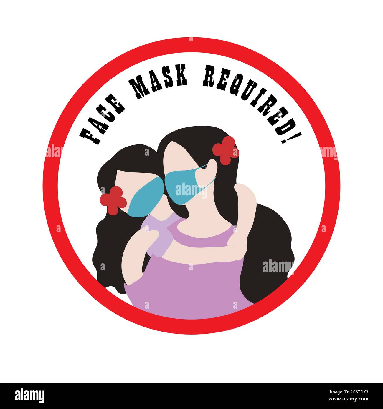 Face mask required sign. New normal wearing mask icons. Women wearing ...