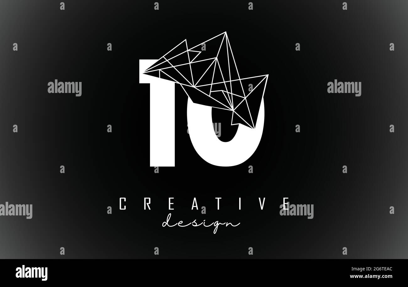 Number 10 logo design with broken stone detail. Vector Illustration ...