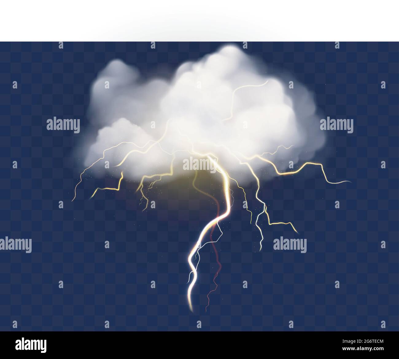 vector realistic clouds with lightning bolts Stock Vector Image & Art ...