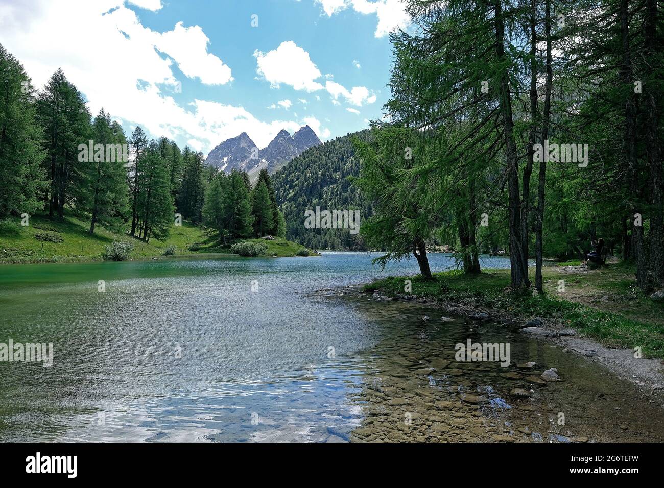 Lake Palpuogna, Lai da Palpuogna, in the Albula Alps, Canton Grisons ...