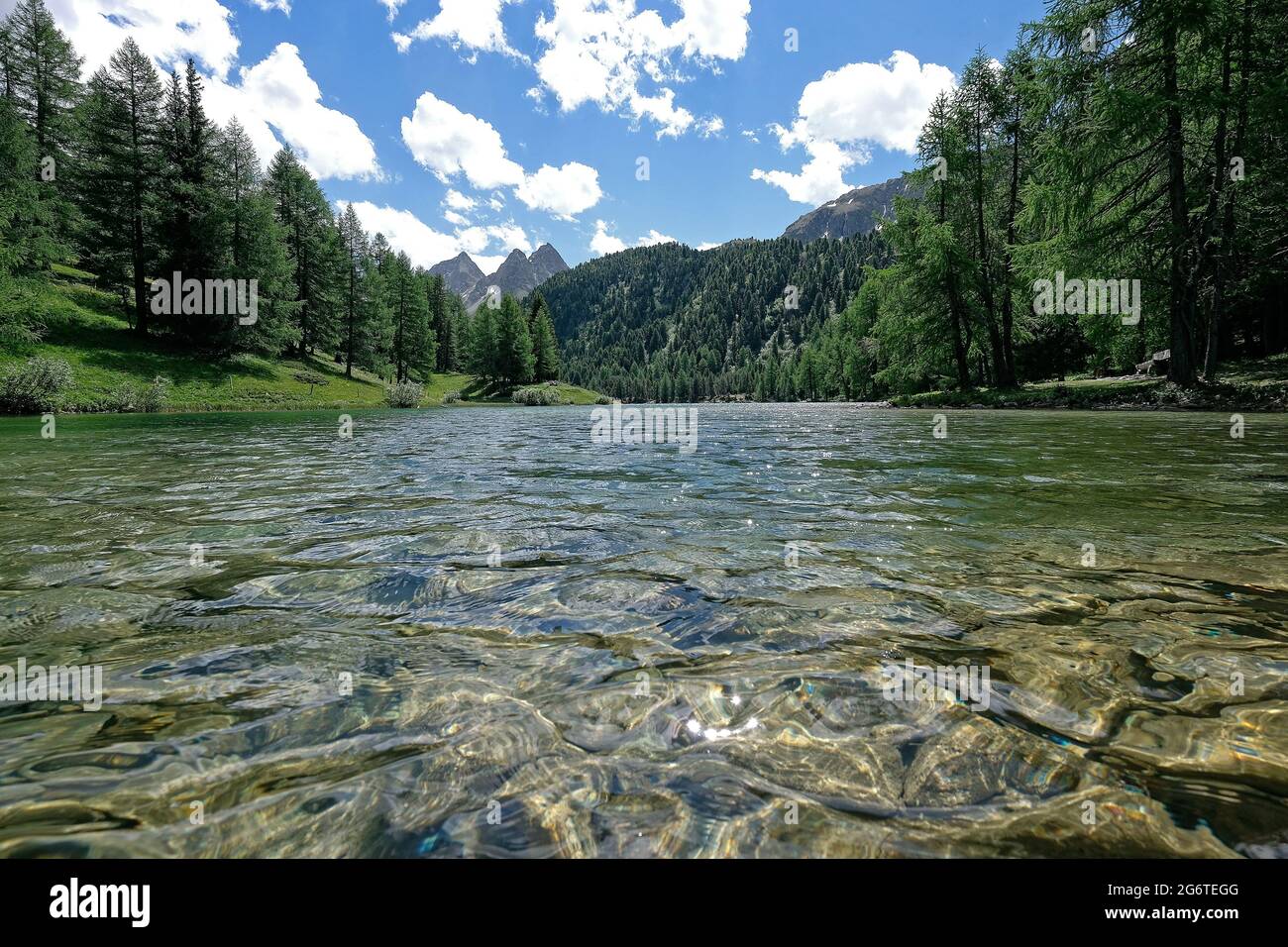 Lake Palpuogna, Lai da Palpuogna, in the Albula Alps, Canton Grisons ...