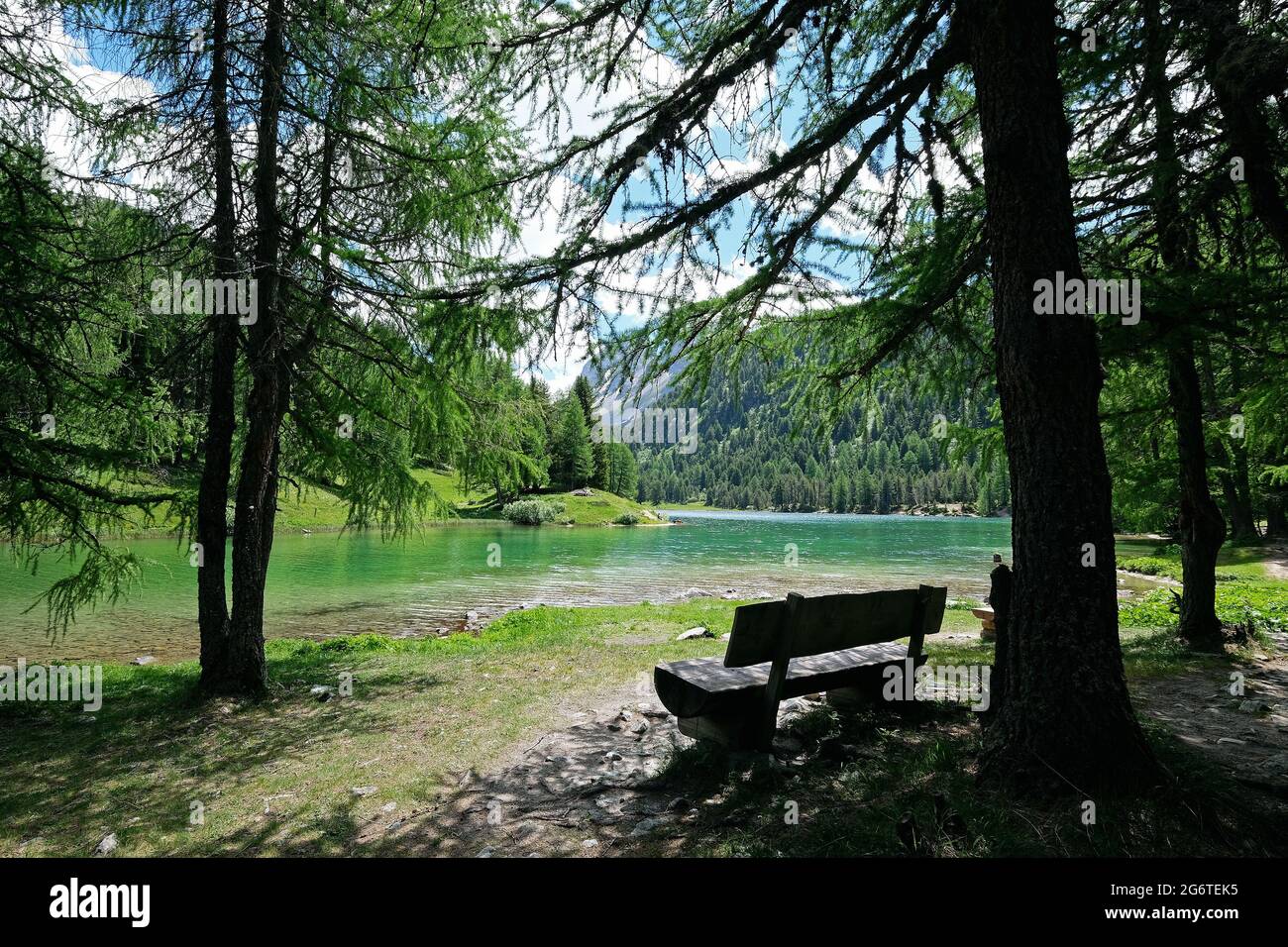 Lake Palpuogna, Lai da Palpuogna, in the Albula Alps, Canton Grisons ...