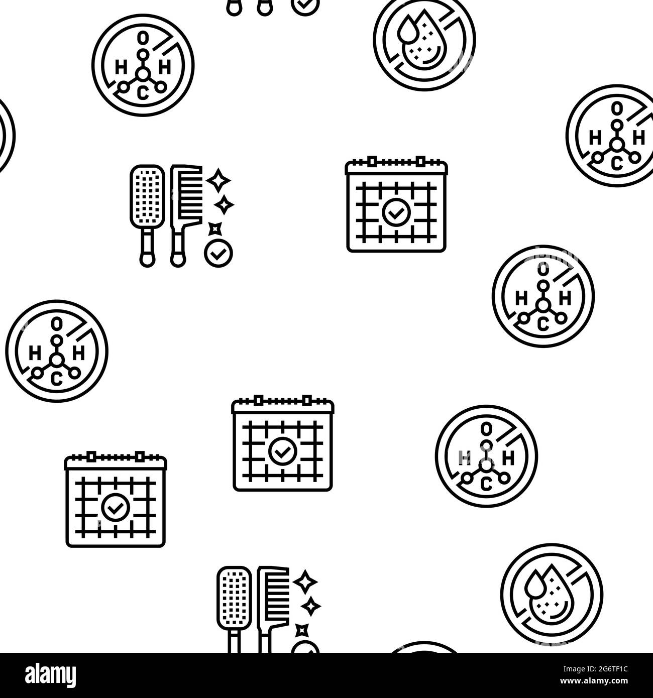 Keratin Hair Procedure Vector Seamless Pattern Stock Vector Image & Art ...