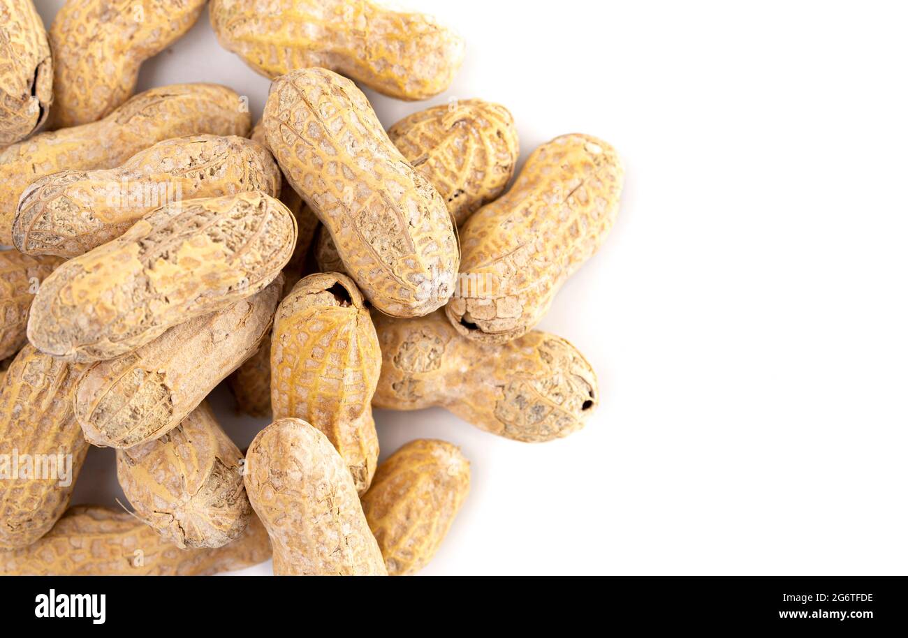 Raw In Shell Peanuts Isolated on a White Background Stock Photo - Alamy