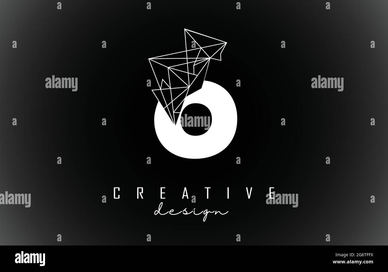 Number 6 logo design with broken stone detail. Vector Illustration with ...