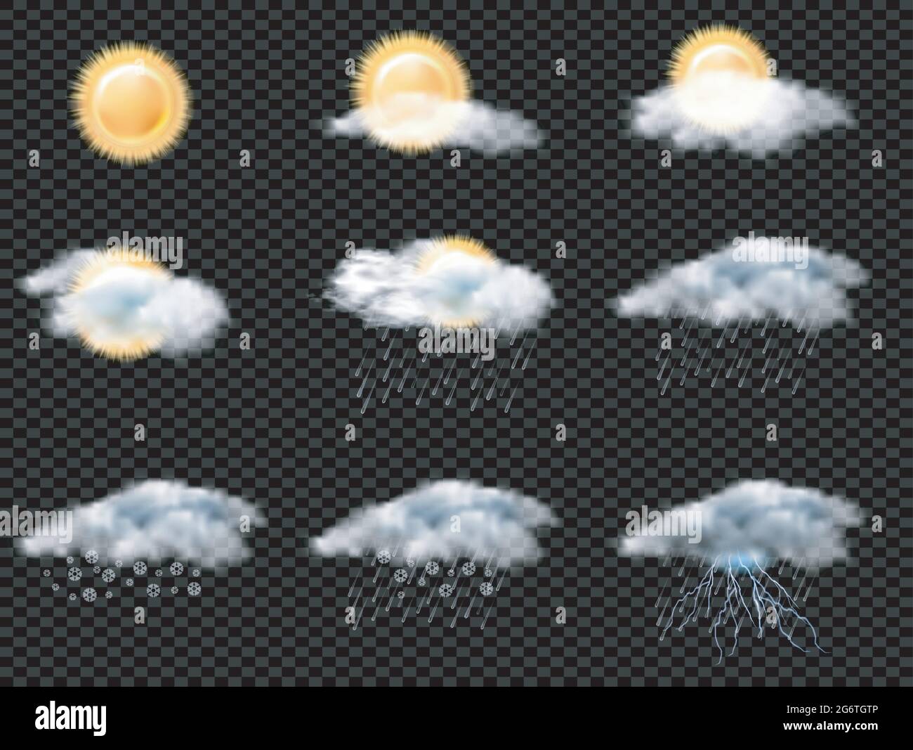 Weather icons moon rainy hi-res stock photography and images - Alamy