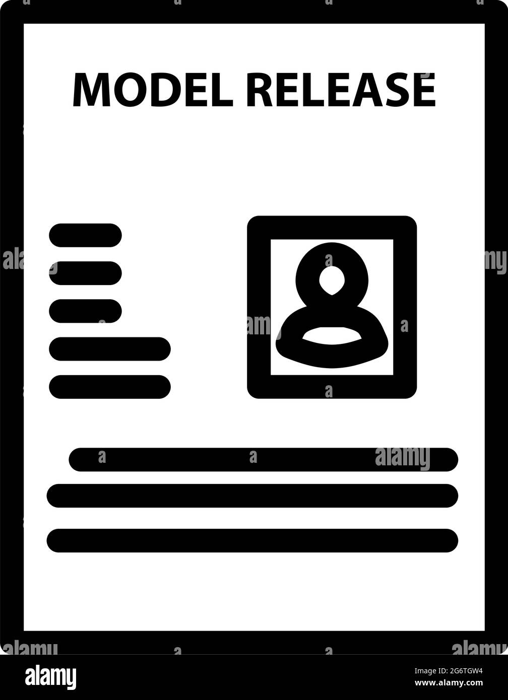 Icon Of Model Release Document. Bold outline design with editable ...