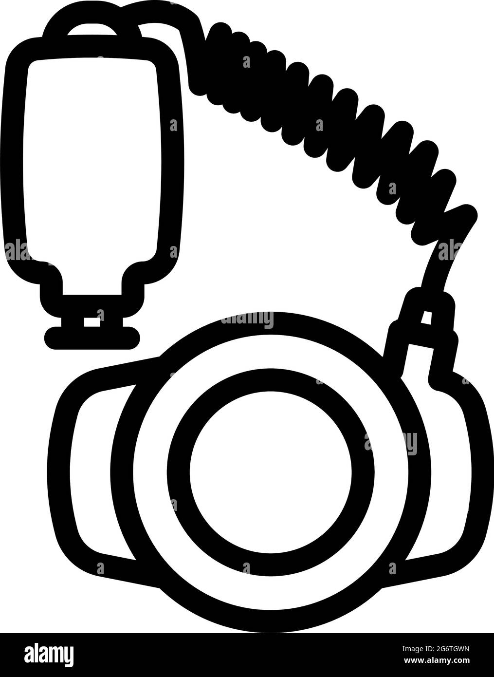 Icon Of Portable Circle Macro Flash. Bold outline design with editable ...