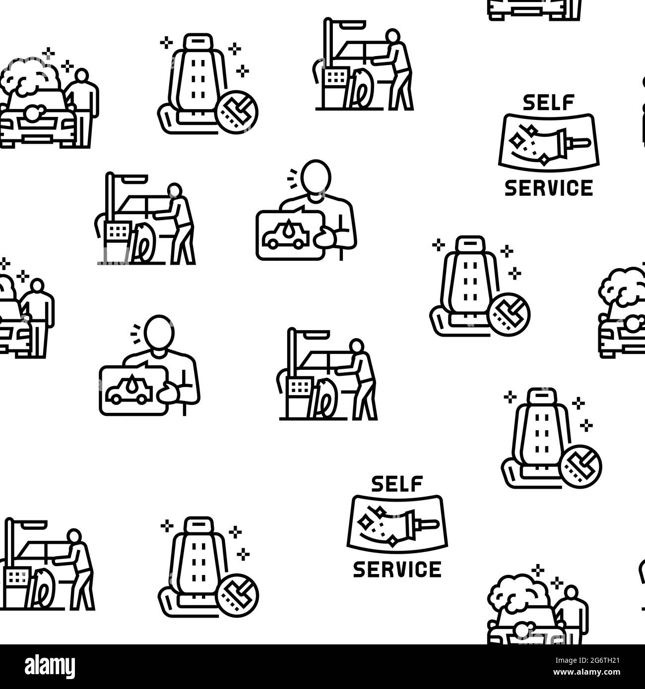 Self Service Car Wash Vector Seamless Pattern Stock Vector Image & Art ...