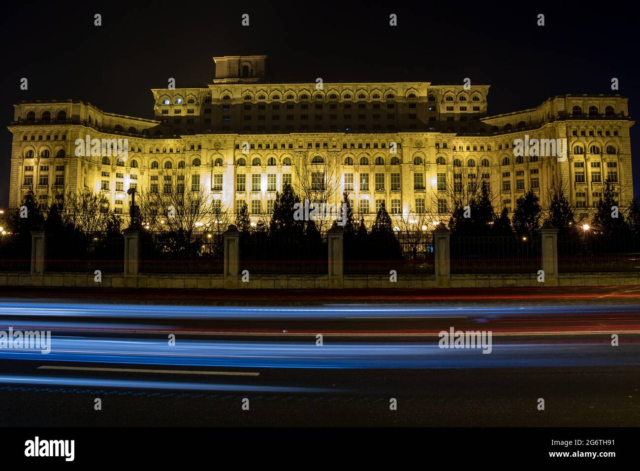 Palace of Parliament at night time, Bucharest, Romania Stock Photo - Alamy