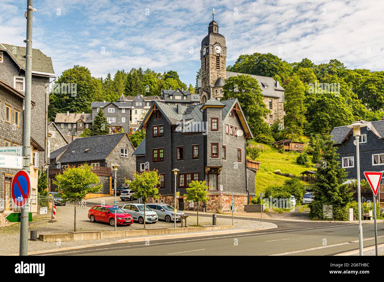 Slate houses in Lauscha, Germany Stock Photo - Alamy