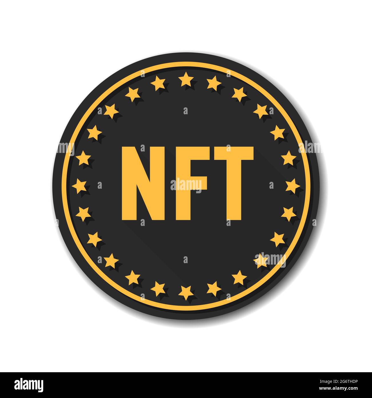 NFT crypto currency Token coin icon button illustration Stock Vector ...