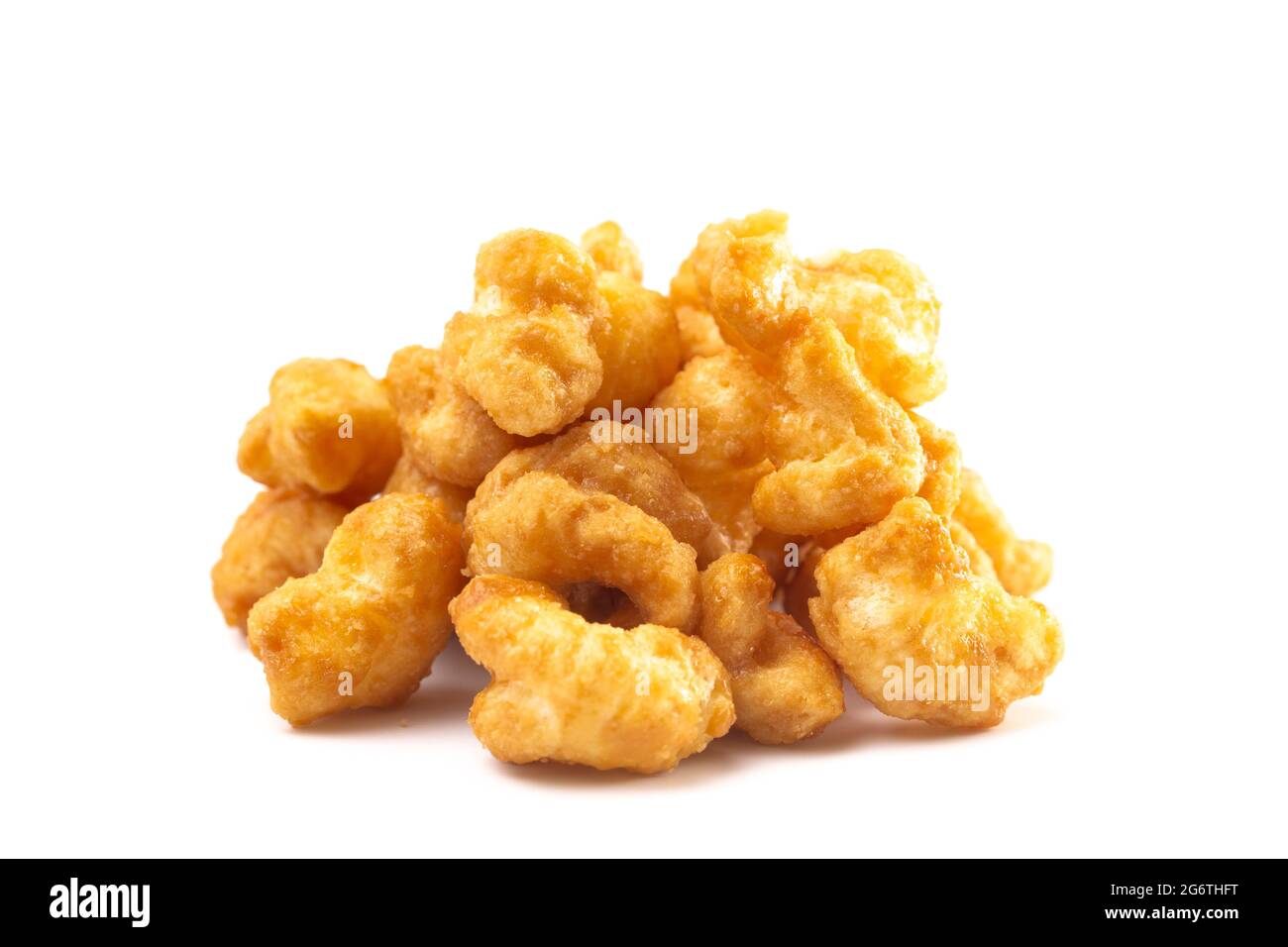 Caramel Puff Corn Popcorn Isolated on a White Background Stock Photo ...