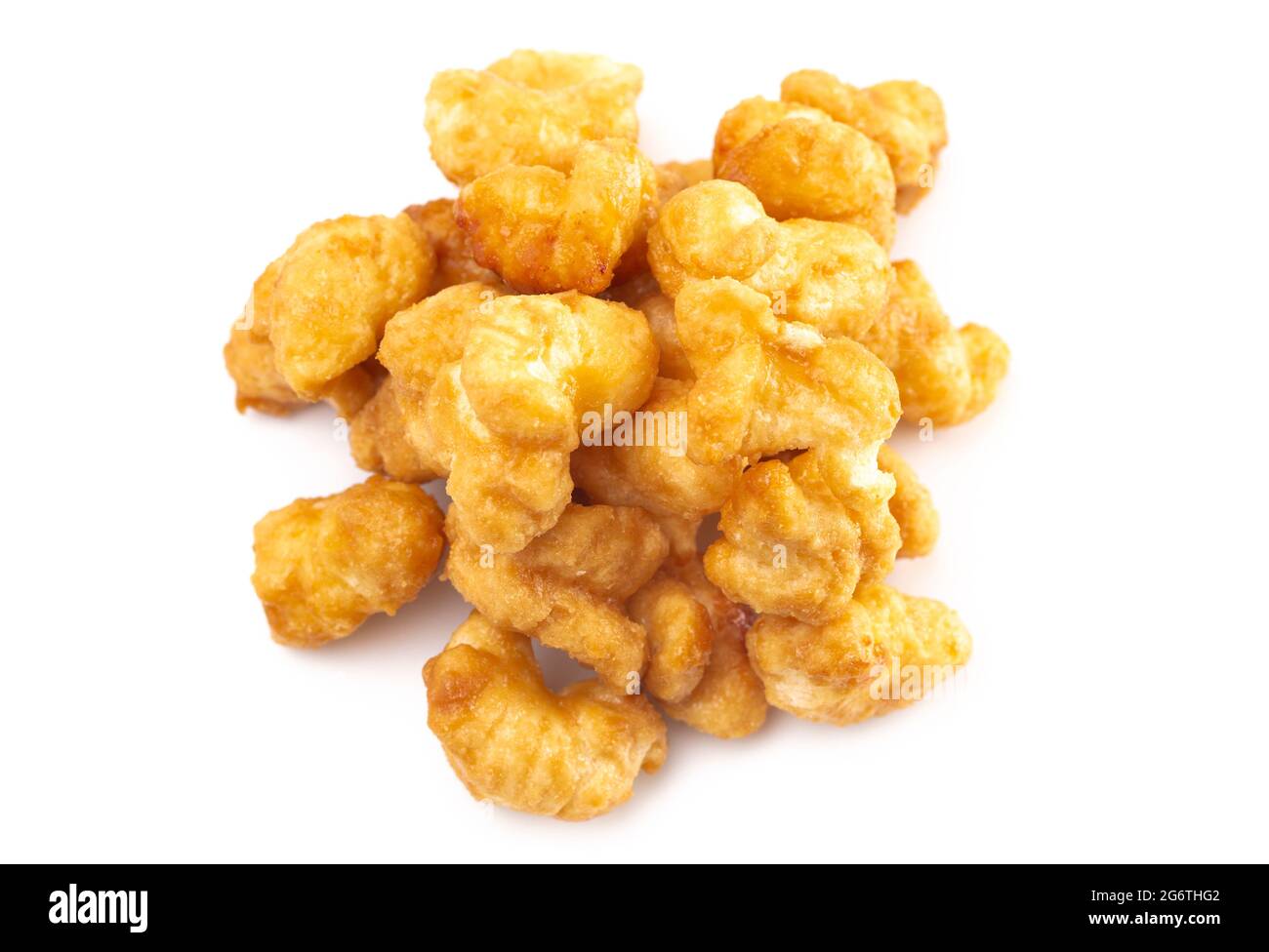 Caramel Puff Corn Popcorn Isolated on a White Background Stock Photo ...