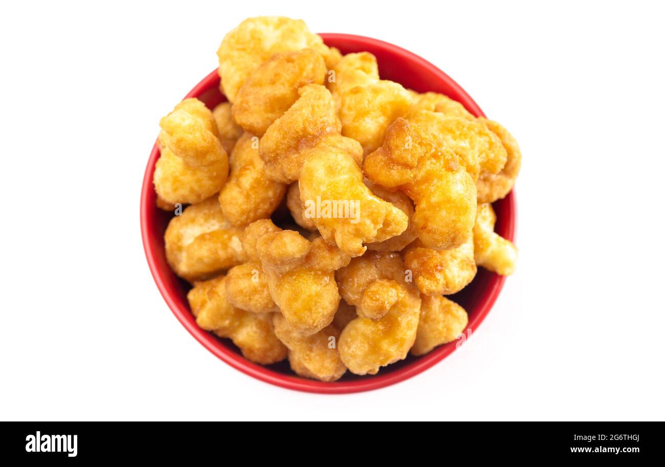 Caramel Puff Corn Popcorn Isolated on a White Background Stock Photo ...