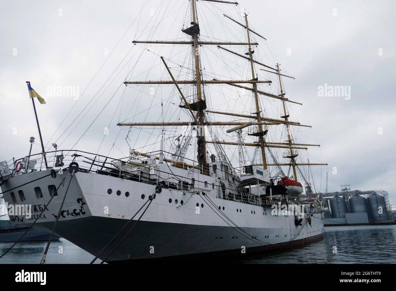 ODESA, UKRAINE - JULY 5, 2021 - The Druzhba (Friendship) frigate, a ...
