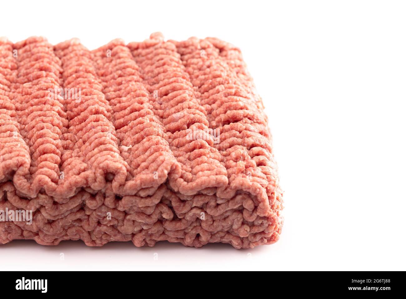 Raw Hamburger Meat Isolated on a White Background Stock Photo - Alamy