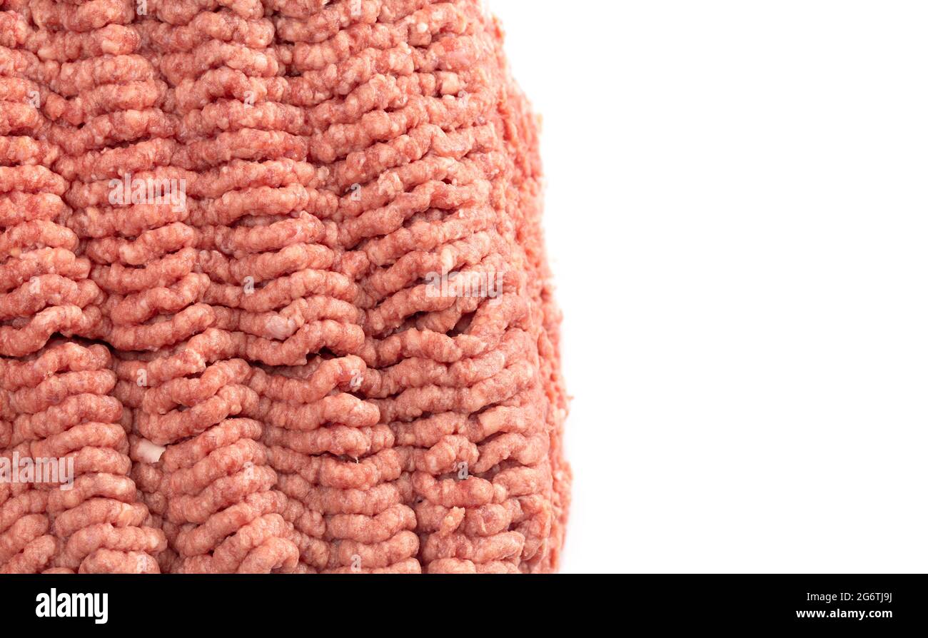 Raw Hamburger Meat Isolated on a White Background Stock Photo - Alamy