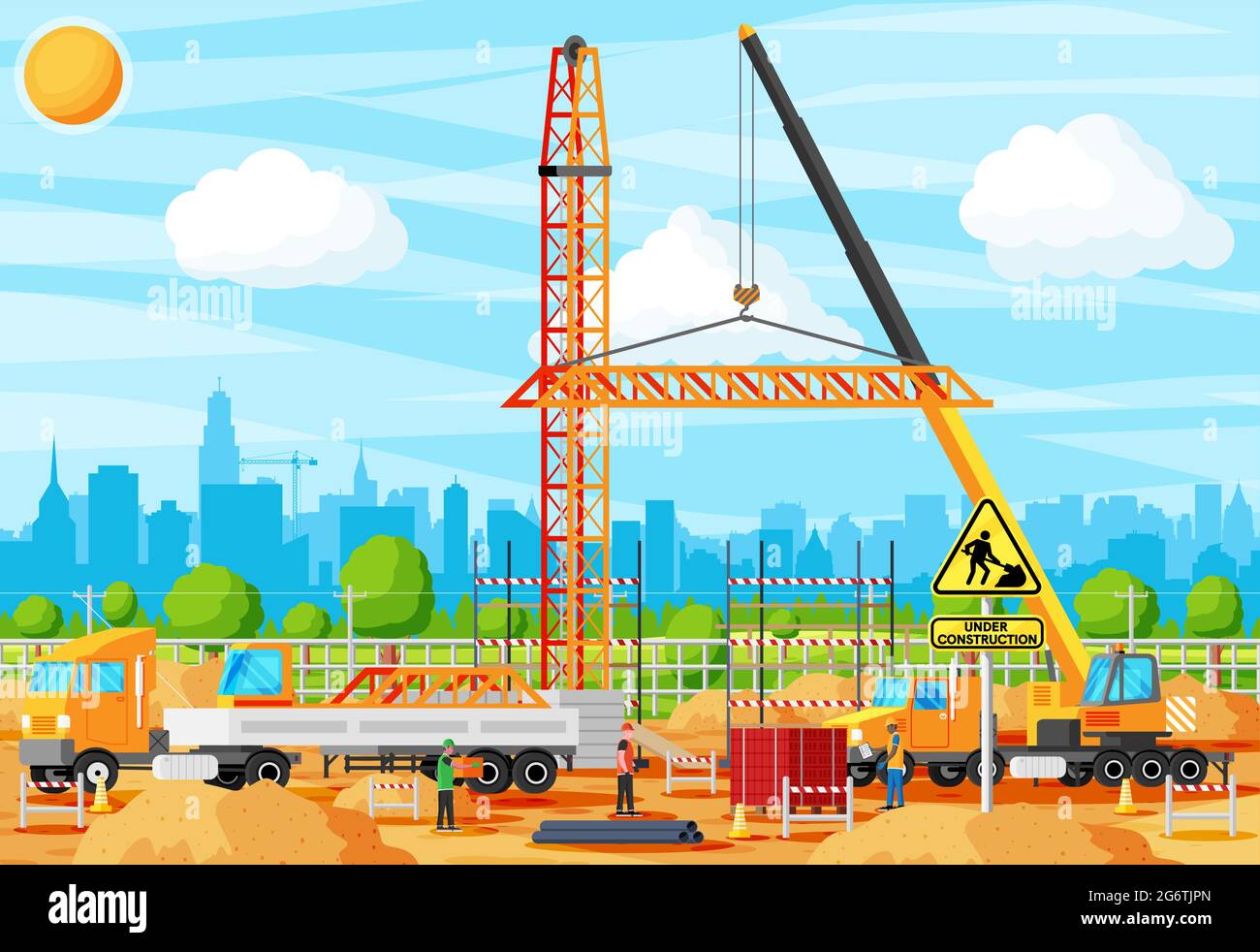 Construction Site Banner Stock Vector Image & Art - Alamy