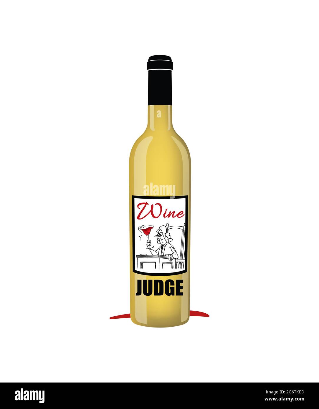 Wine judge graphic with a bottle of white wine on a white background ...