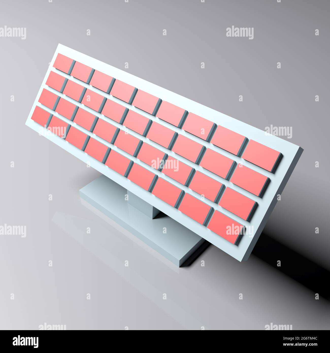 Abstract red led light panel isolated on white background - 3D ...