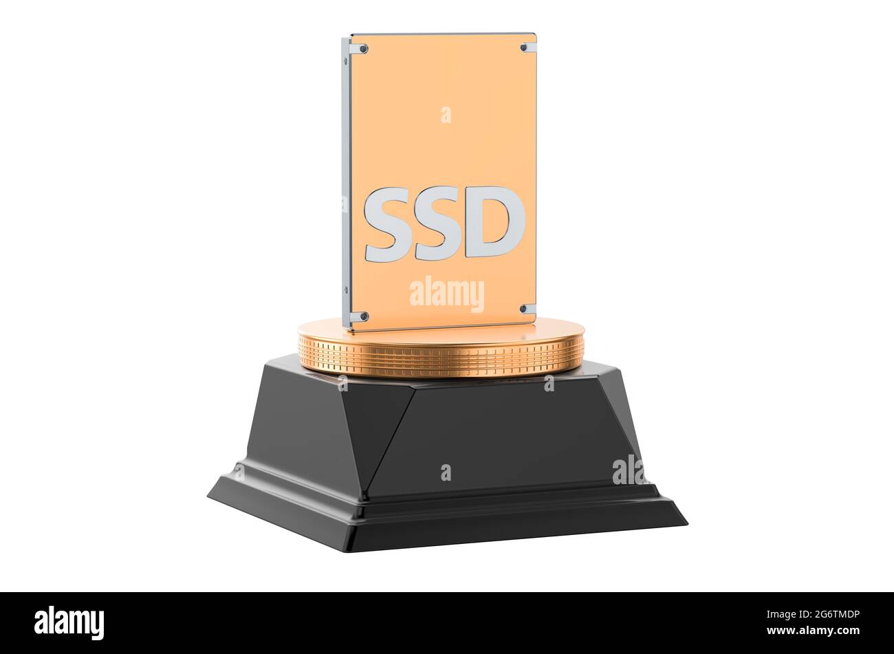 SSD golden award concept. 3D rendering isolated on white background ...