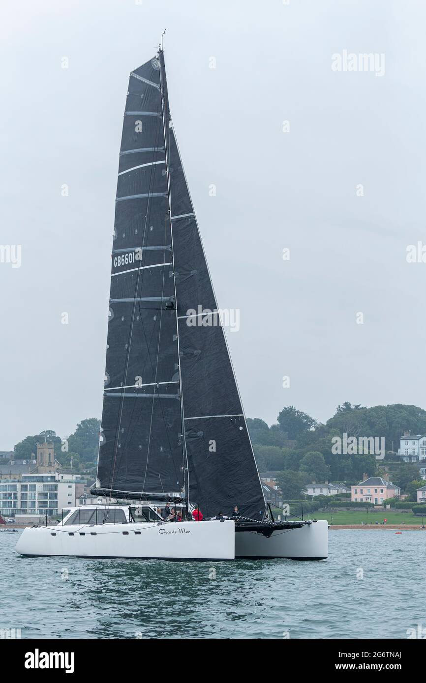Trimaran at the Round The Isle of Wight Sailing Race Stock Photo - Alamy