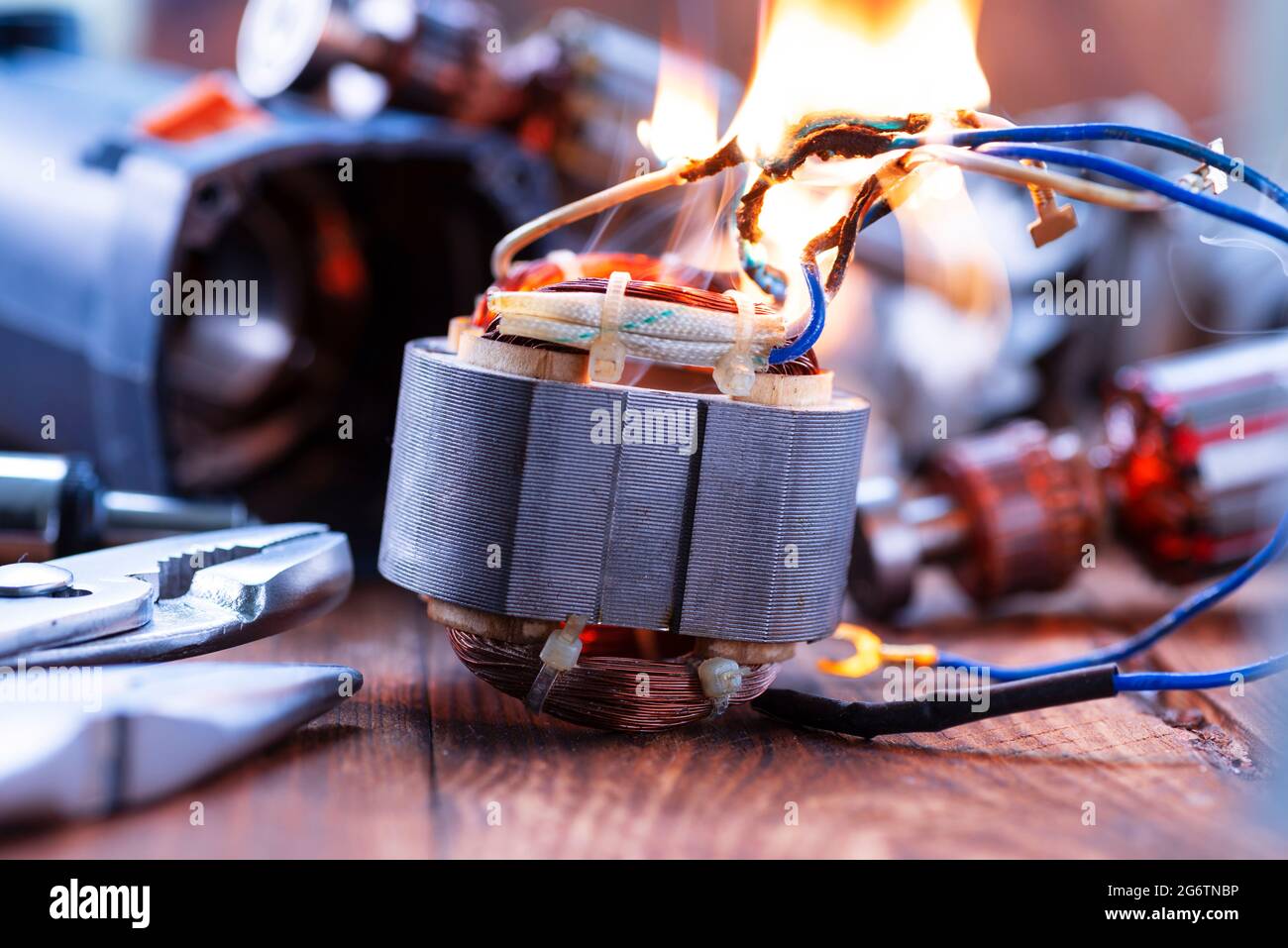 Power tool repair. Details of electrical appliance and repair tools on ...