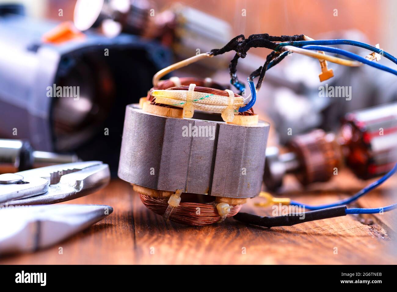 Power tool repair. Details of electrical appliance and repair tools on ...