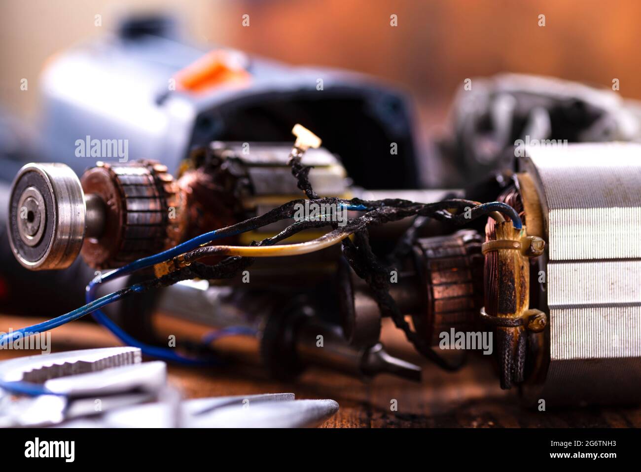 Power tool repair. Details of electrical appliance and repair tools on ...