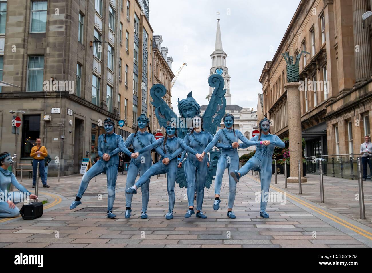 Glasgow, Scotland, UK. 8th July, 2021. Performers during the opening ...