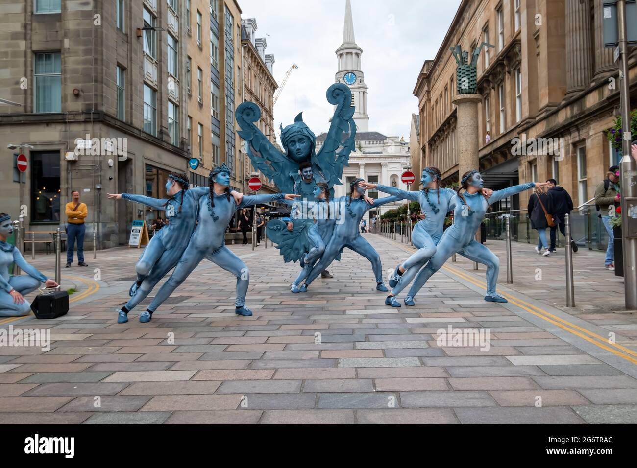 Glasgow, Scotland, UK. 8th July, 2021. Performers during the opening ...