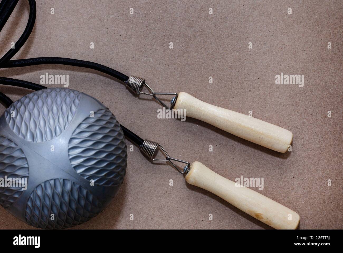 skipping rope and weighted exercise ball Stock Photo - Alamy