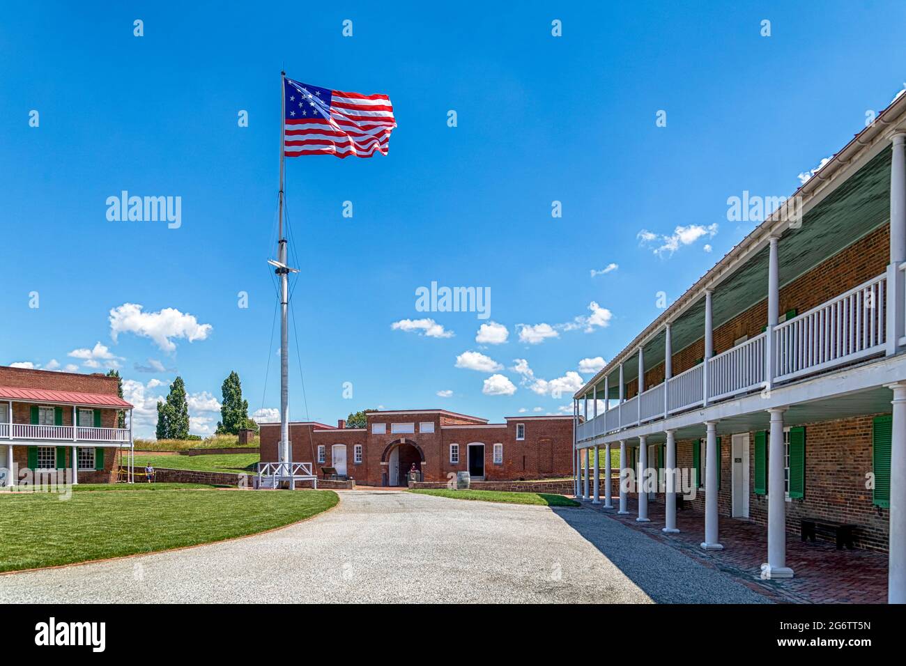 The 15-star/stripe "Star-Spangled Banner" at Fort McHenry. Commanding ...