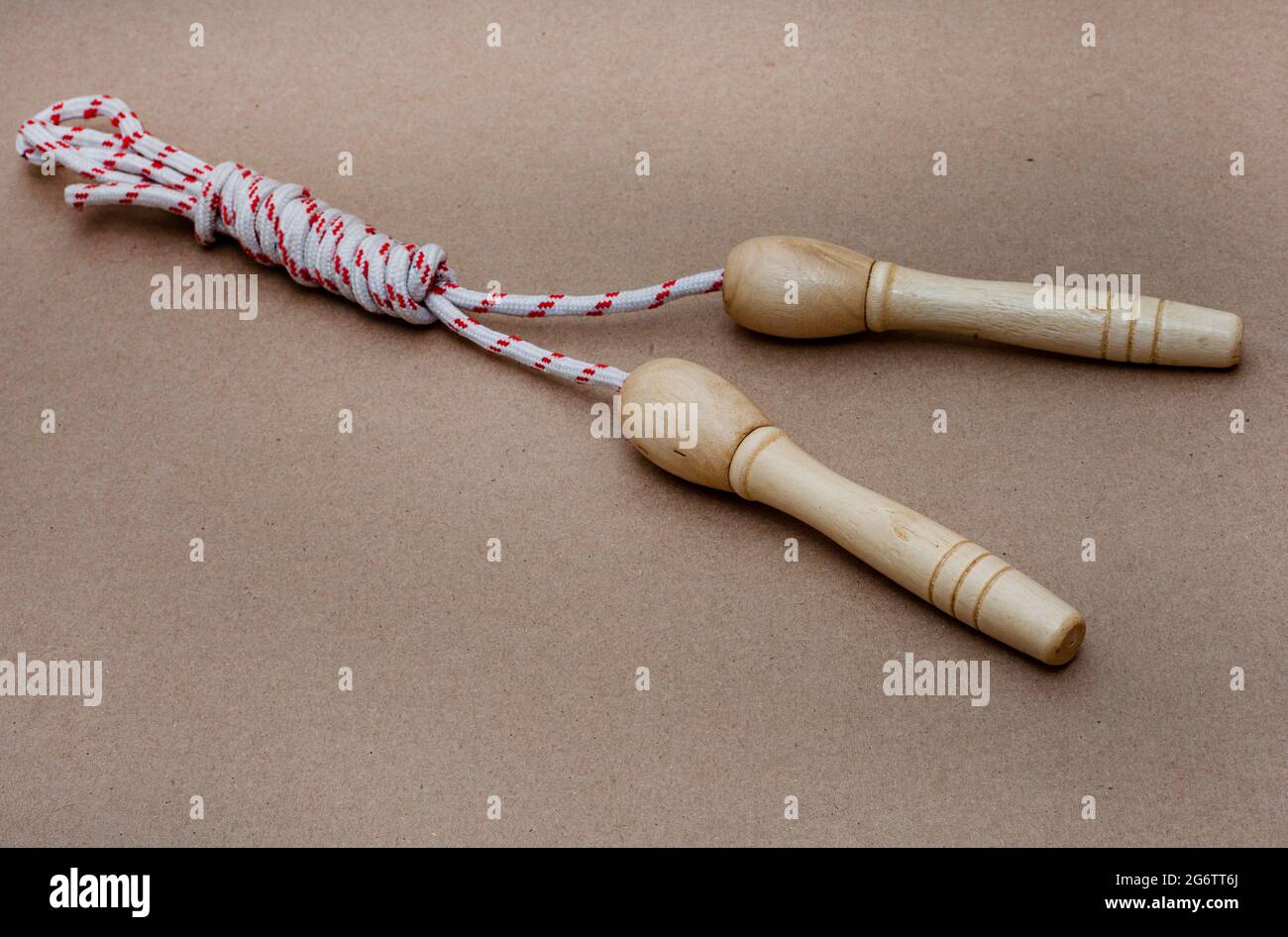 skipping rope on a neutral background with ample copy space Stock Photo ...