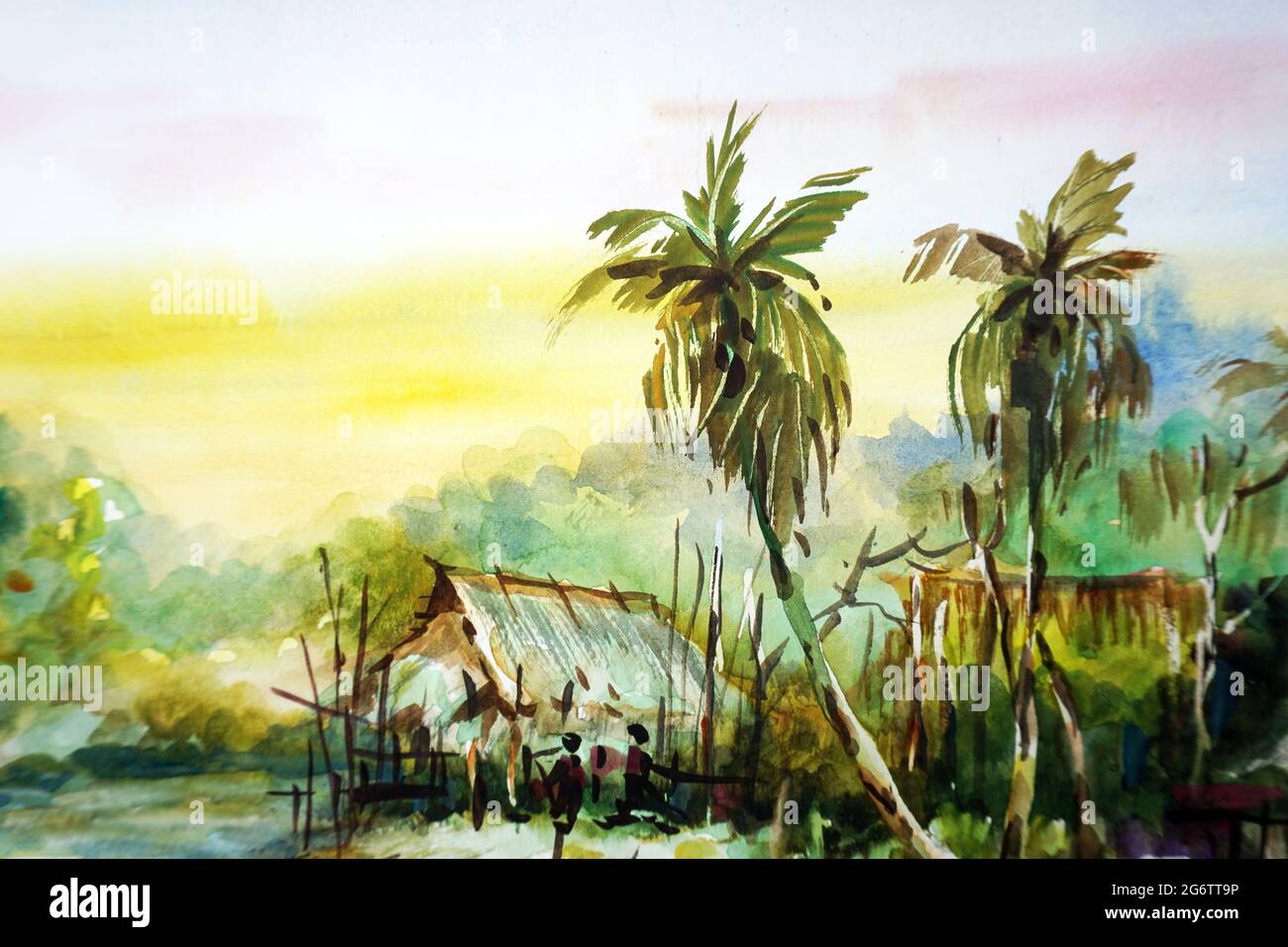 Watercolor Paintings Of Hut