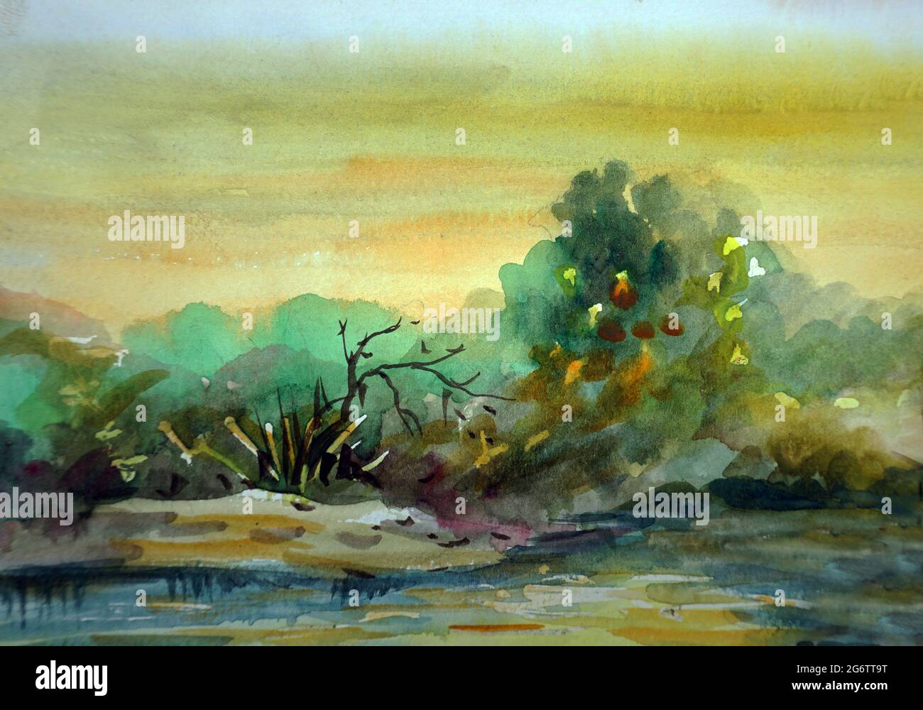 Abstract countryside painting hi-res stock photography and images - Alamy