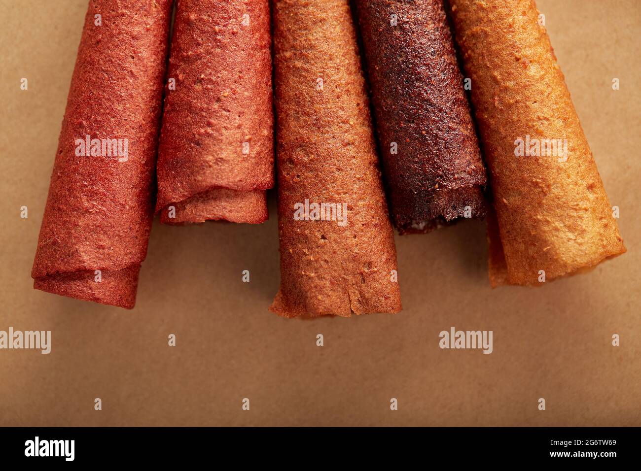 Close up of delicious fruit lozenge different colors with juicy berries ...