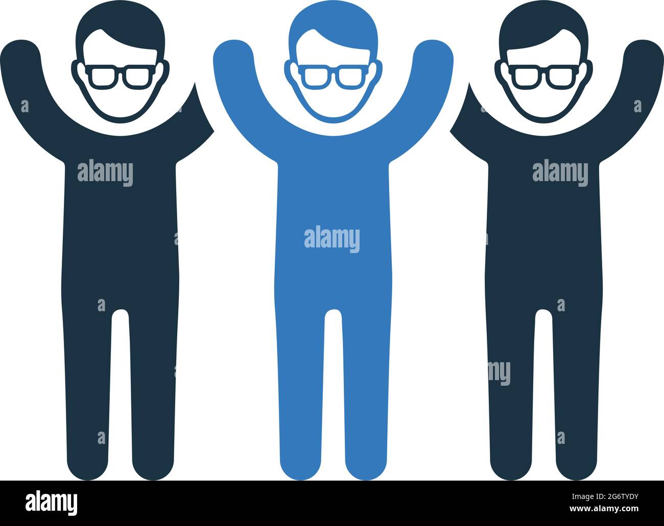 People, hands up icon - Use for commercial purposes, print media, web ...