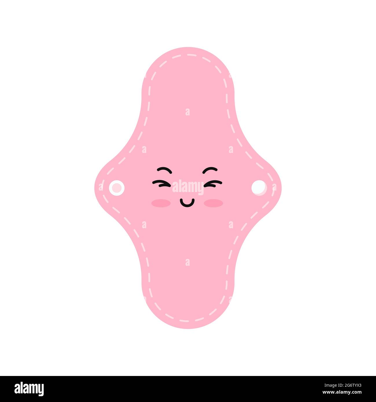 Reusable sanitary menstrual cloth pads emoticon isolated on white ...
