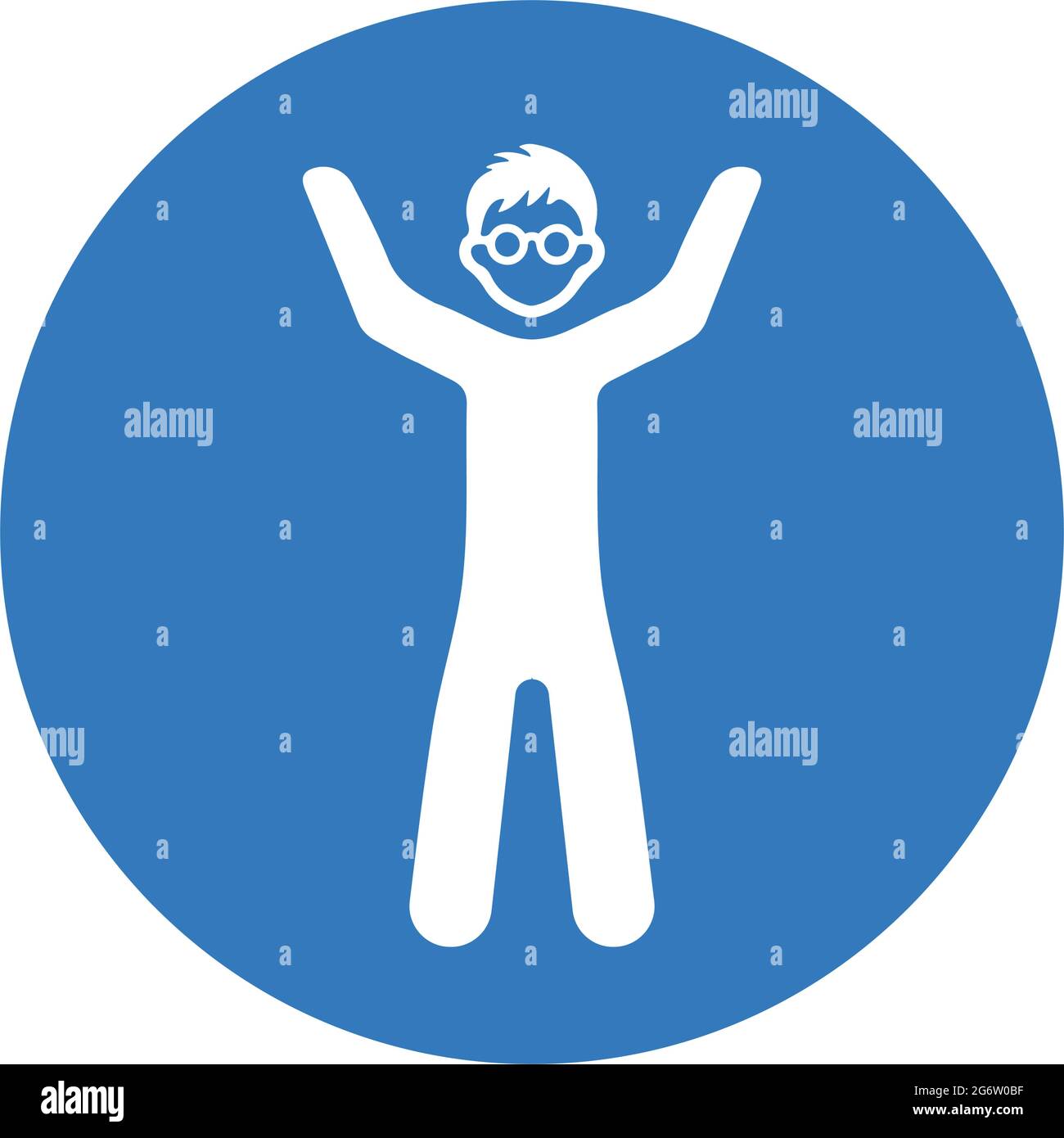 Male figure, joy icon - Vector EPS file. Perfect use for print media ...
