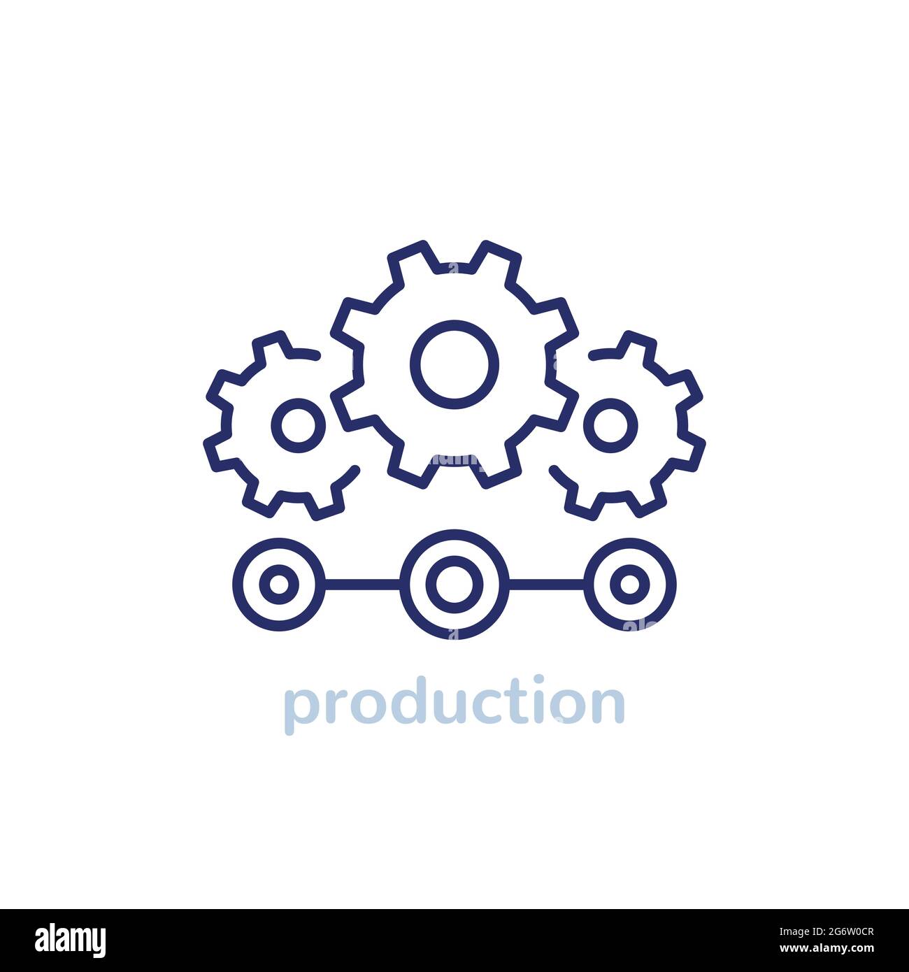 production process line icon with gears Stock Vector Image & Art - Alamy