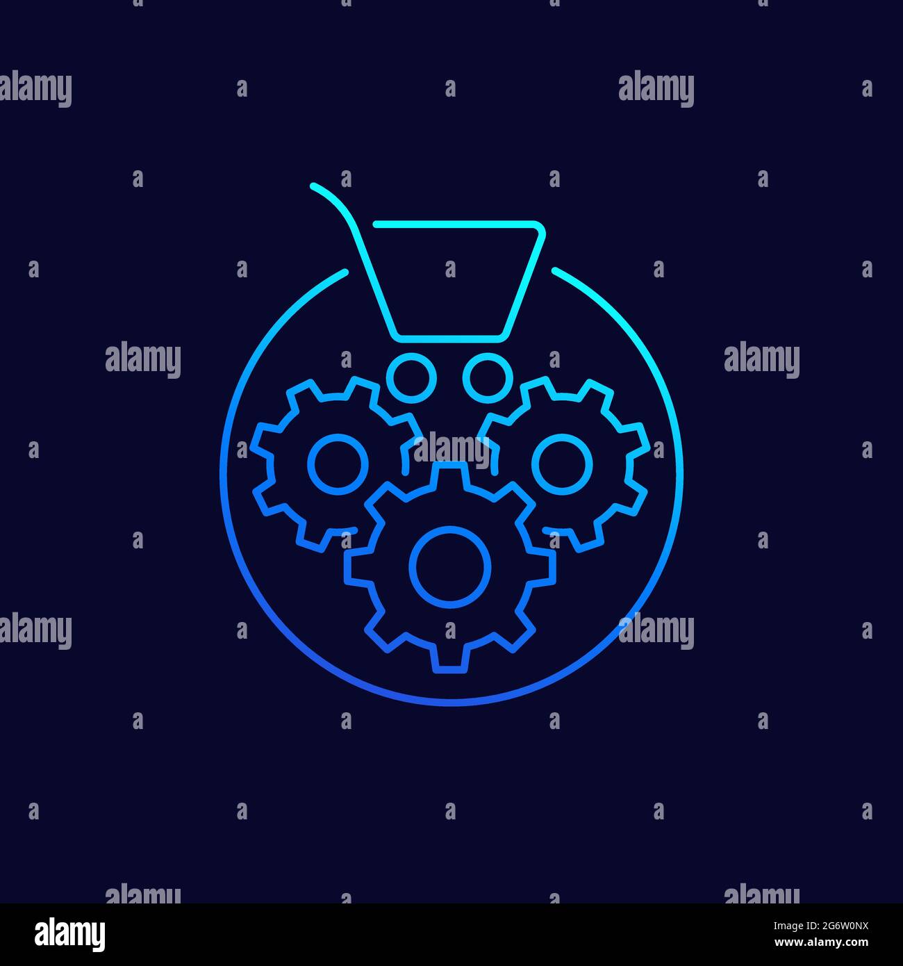 order processing icon, linear design on dark Stock Vector Image & Art ...