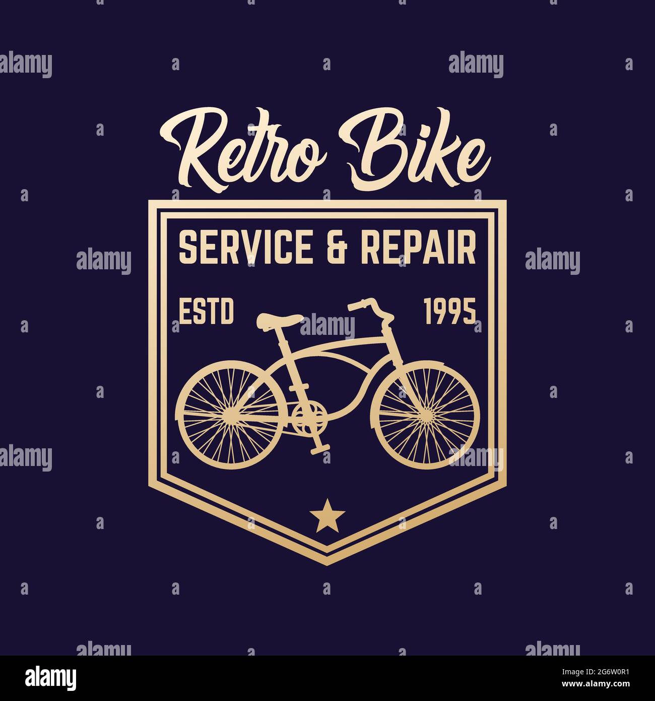 Retro bike service and repair, vintage emblem Stock Vector Image & Art ...