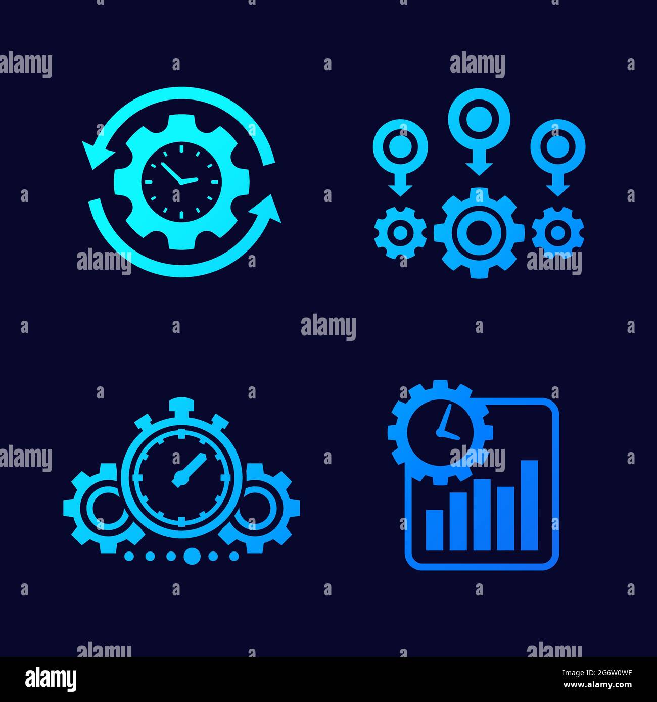 efficiency and productivity icons set Stock Vector Image & Art - Alamy